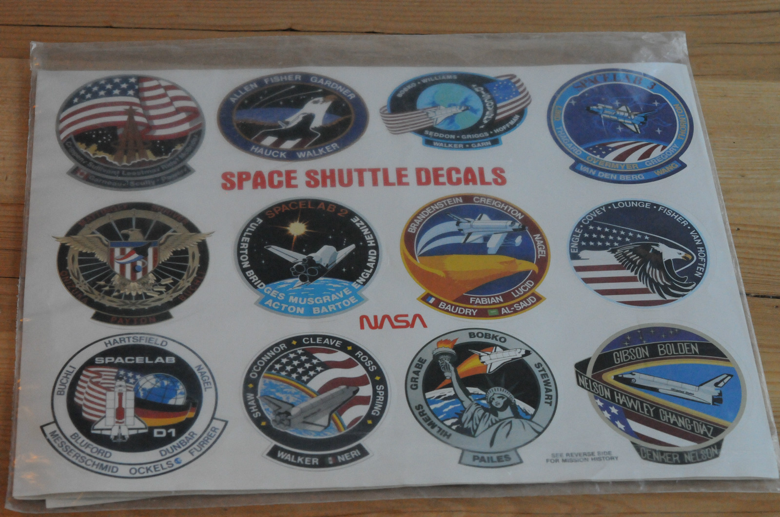 NEW NASA Set of 25 Space Shuttle Decals in unopened original packaging ...