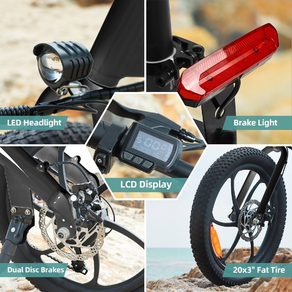 Protable E-bikes Bike for Adults 20" Bicycle Electric 750W PEAK Folding ...