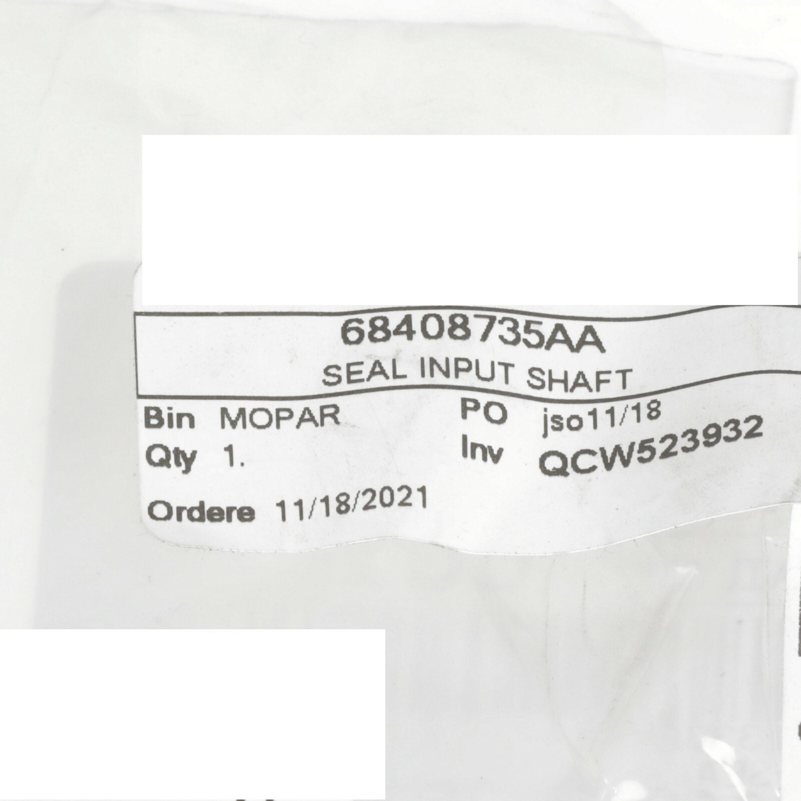 2017-2022 JEEP COMPASS INPUT SHAFT DUST SEAL OEM NEW GENUINE MOPAR ...