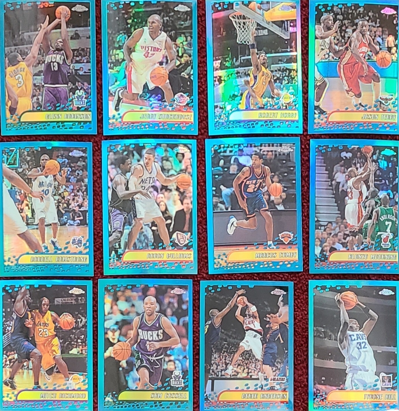 Lot of (12) 2001-02 Topps Chrome Refractor Basketball Cards Mourning ...