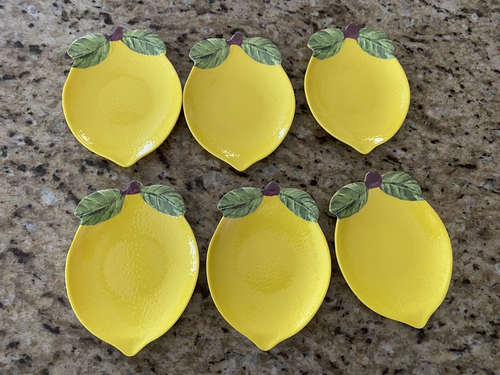 Melamine Lemon Shaped Plates Set Of 6 Small Appetizer Plates or other ...