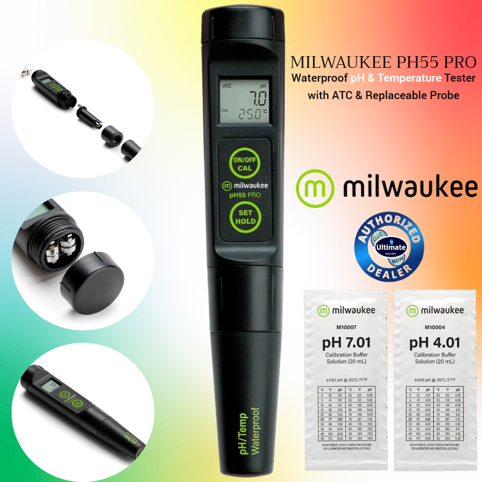 Milwaukee PH55 PRO Waterproof pH & Temperature Tester with ATC ...