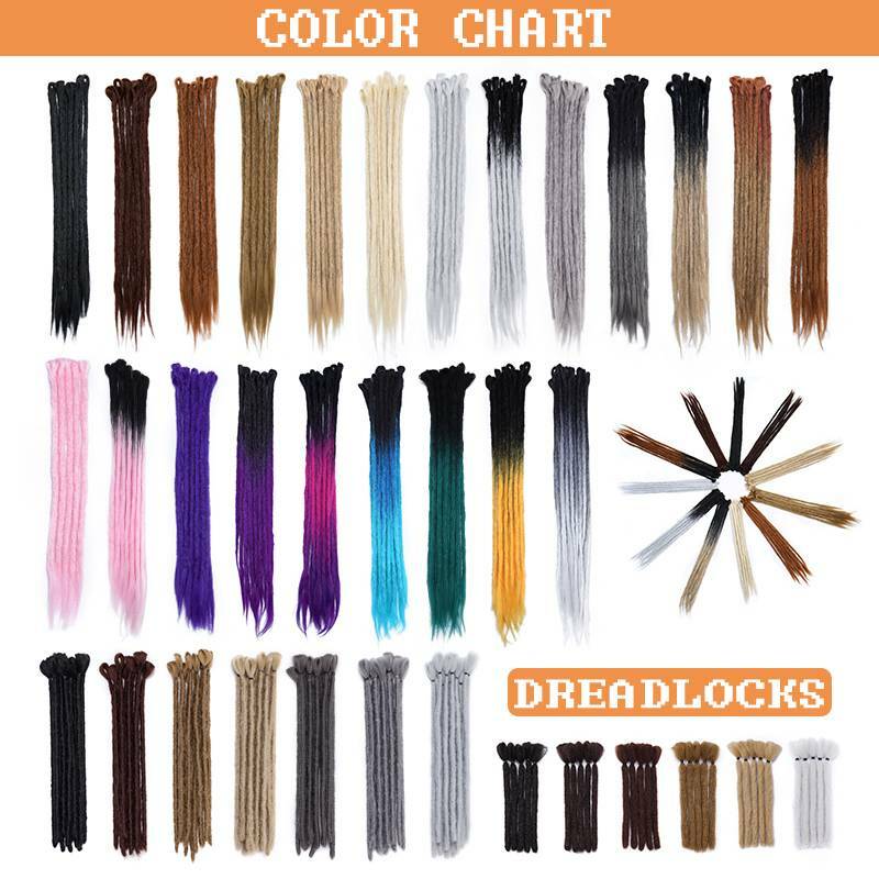 Ombre Colors Dreadlocks Twist Crochet Braids Faux Locs as Human Hair ...
