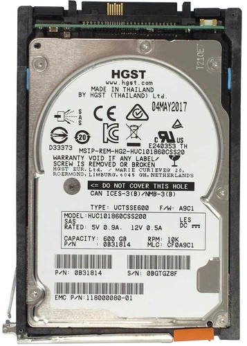 EMC 005049804 600GB SAS 2.5" Internal Hard Disk Drive for sale online ...
