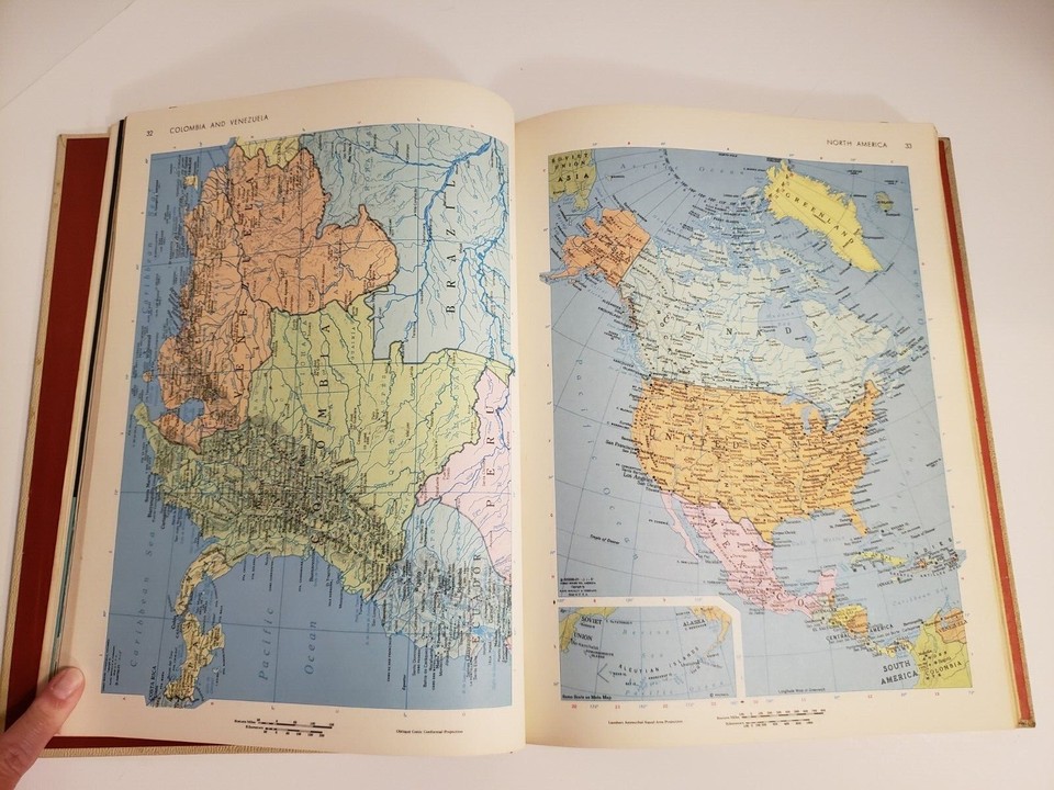 Rand McNally World Atlas Imperial Edition 1968 Vintage HC Includes ...