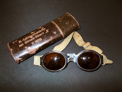 WW2 German Luftwaffe Nitsche u. Gunther - SPLINTER-PROOF GOGGLES - VERY ...