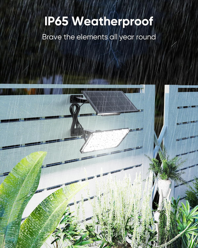 1000 Lumens 299 LED Solar Lights Outdoor Bright Solar Dusk to Dawn ...