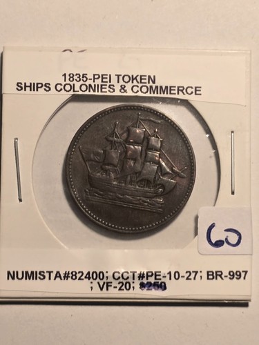 CANADIAN COLONIAL TOKEN 1835c Ships Colonies Commerce PE-10-27; VF-20 ...