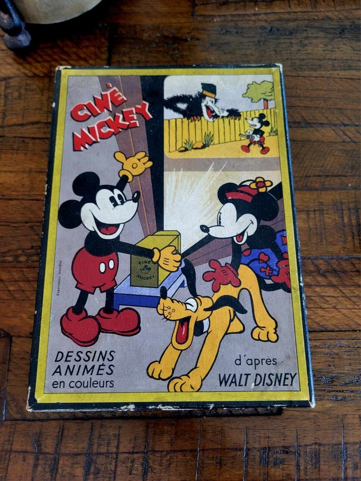 Vintage CINE Mickey Mouse French Movie Projector w/ Box by Walt Disney ...