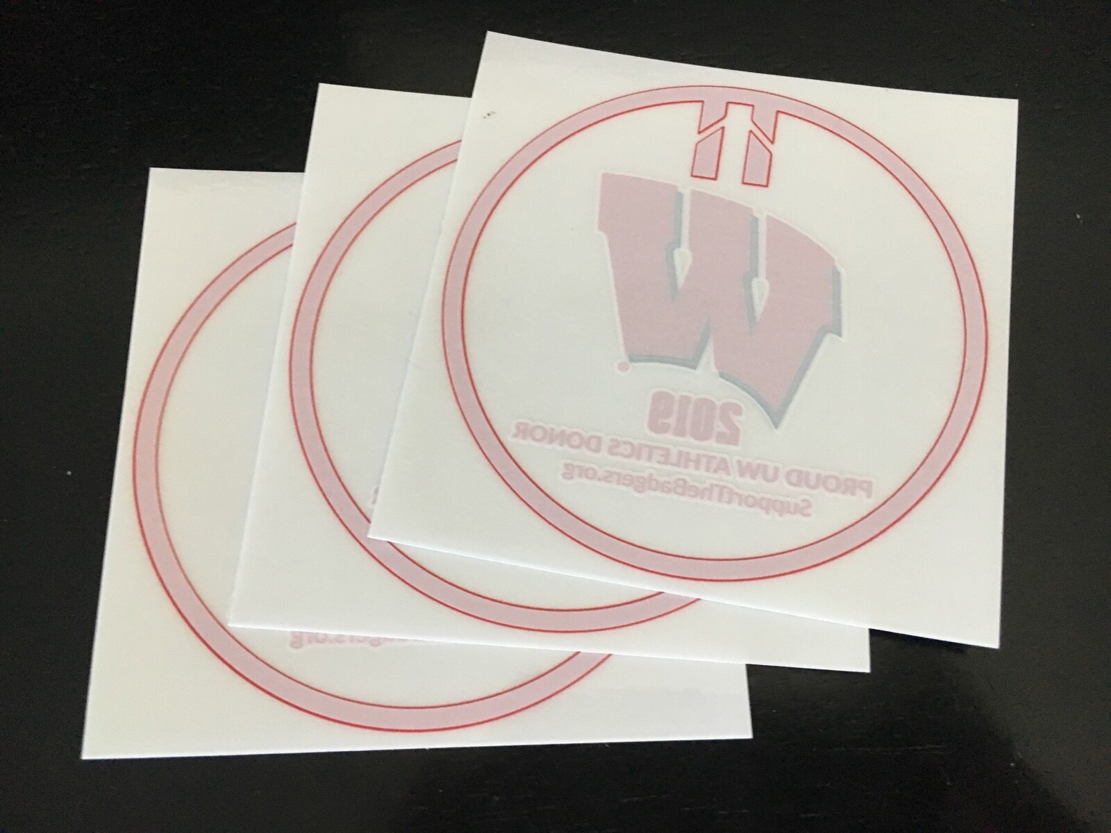 3 WISCONSIN BADGERS 2019 FOOTBALL WINDOW CLINGS (LIKE STICKERS ...
