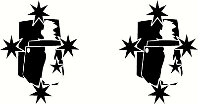 Ned Kelly Helmet Southern Cross, Car, Ute, Truck Sticker Decal Set, 60 ...