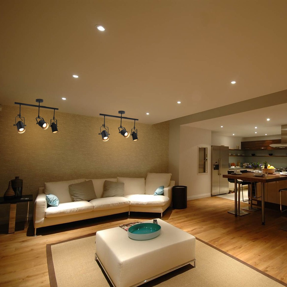 Modern Retro 3 Way Adjustable GU10 Ceiling Spotlight Kitchen Bar Light ...