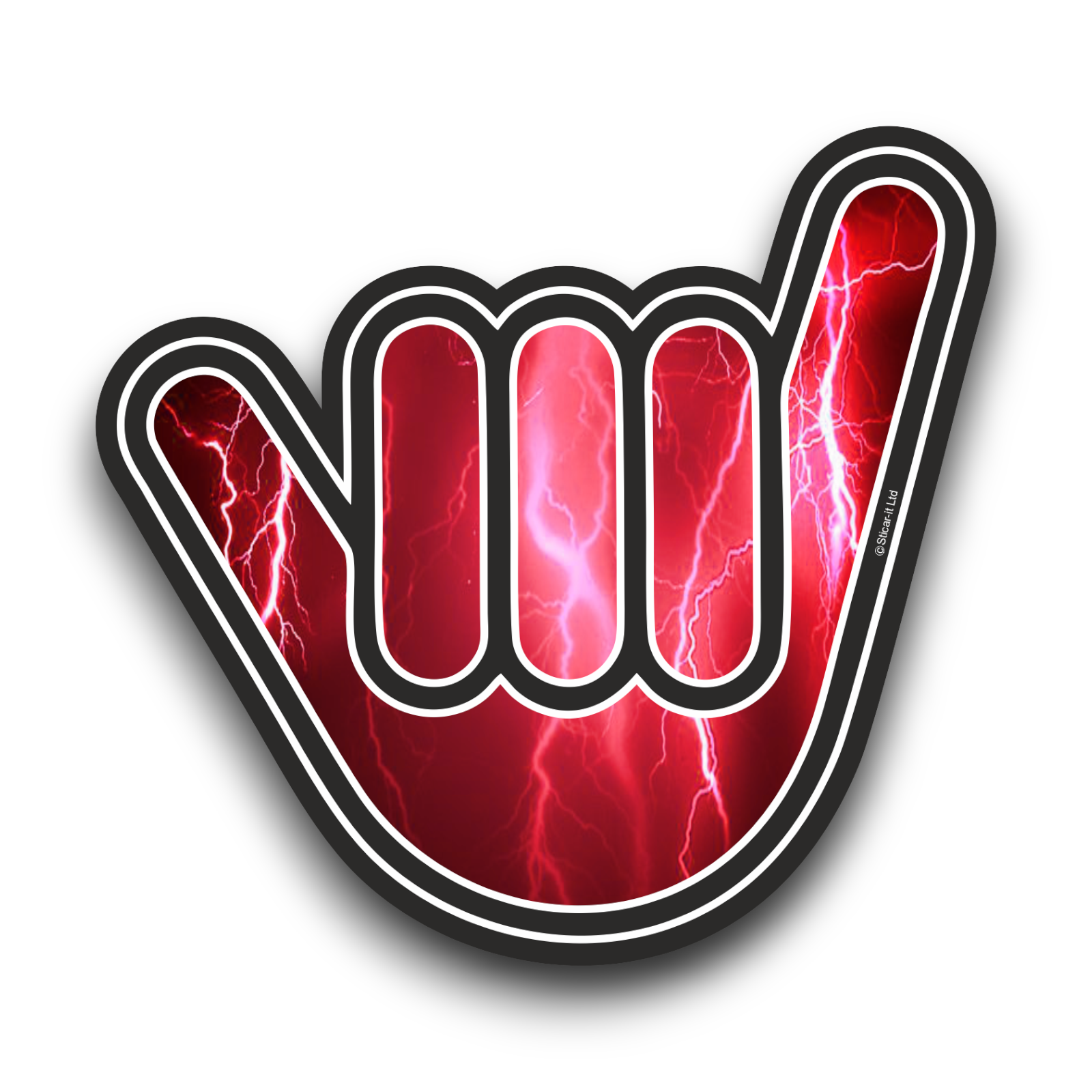 Cool Red Lightning Storm No Worries Hand Sign Vinyl Car Sticker Decal ...