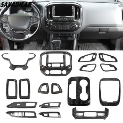 17x Black Wood Interior Dash Decoration Cover Trims Kit For Chevy ...