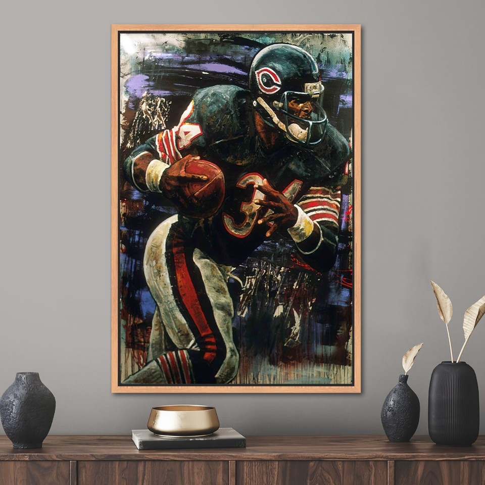 Walter Payton Poster, Chicago Bears, Football Made Posters, Canvas ...