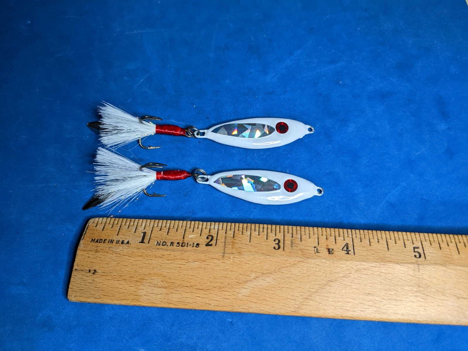 2 -3/4 oz SHAD Fishing Casting Jigging Lead Spoons Lures white / willow ...