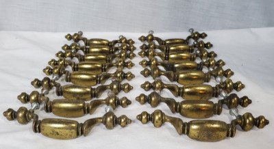 Lot of 16 Vintage Brass Cabinet Door Knob Pulls handle 3" Spacing KBC 1 ...