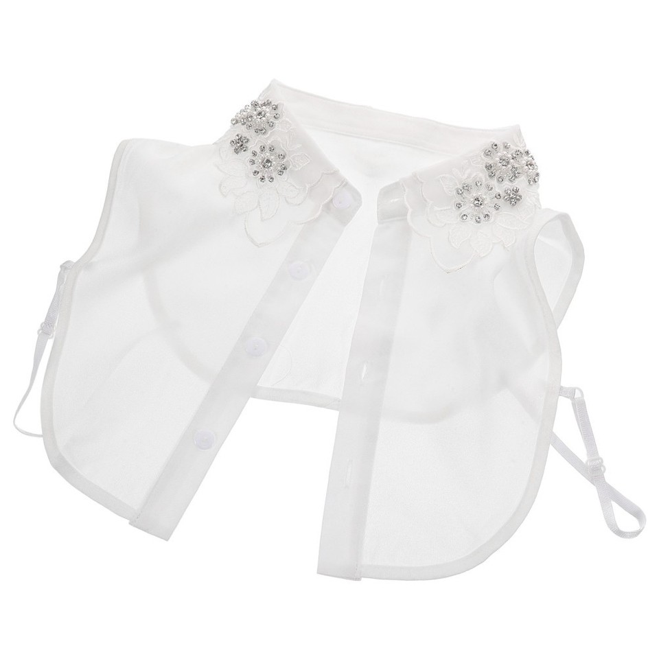 Fake Collar for Women Crystal Decorative Embroidered Lace Detachable ...