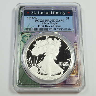 2022 W PCGS PR70 DCAM PROOF - 1 oz Silver American Eagle $1 US Coin ...