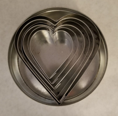 Ateco 6 Piece Plain Heart Cutter Set 7804 - Stainless Steel. EUC | eBay