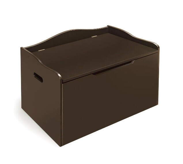 Brown Toy Box Storage Chest Organizer Kid Bin Wooden Lid Bench Play ...