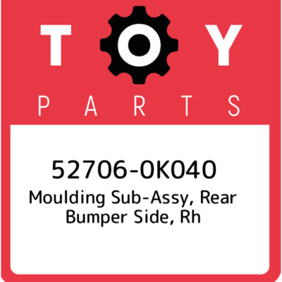 52706-0K040 Toyota Moulding sub-assy, rear bumper side, rh 527060K040 ...