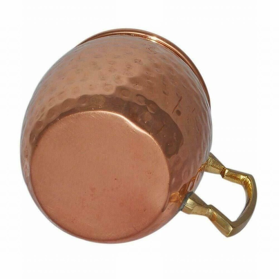 100% Pure Copper Moscow Mule Mug Hammered Drinking Tumbler Ayurveda ...