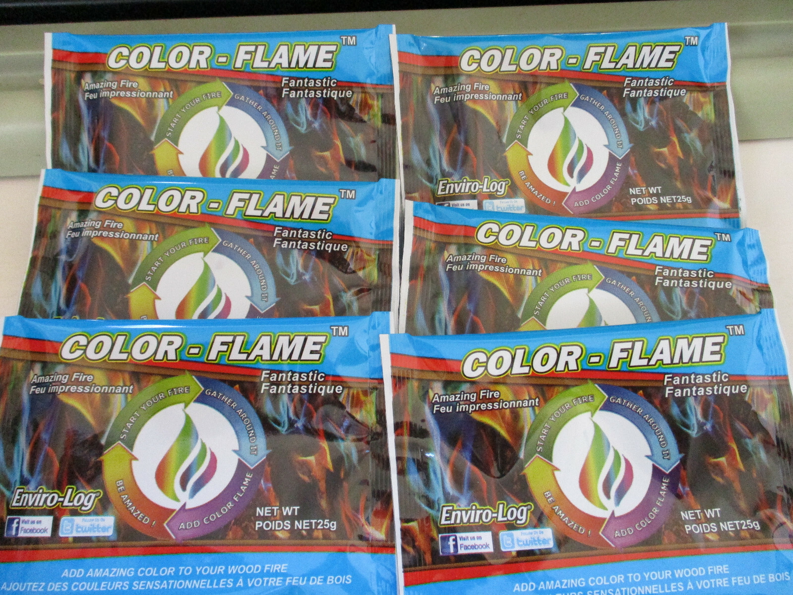 (6 PACK) Enviro-Log Color-Flame Fire Magical Colorful Flames Color ...