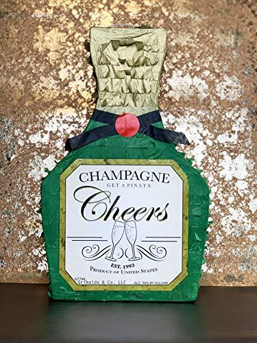 Champagne Pinata with Stick, 17X10 inches, Perfect for New Years 21st ...