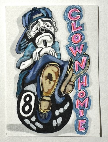 ACEO ATC Original Sketch Card Lil Homies Eight Ball Clown Hand-Painted ...