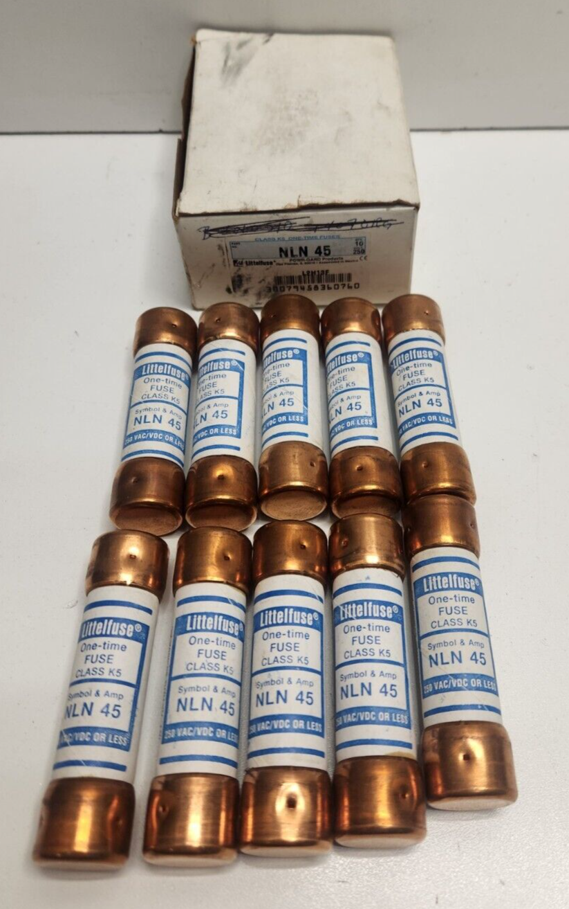 LOT OF 10 NEW OLD STOCK! LITTELFUSE 45A 250V K5 FUSES NLN-45 | eBay