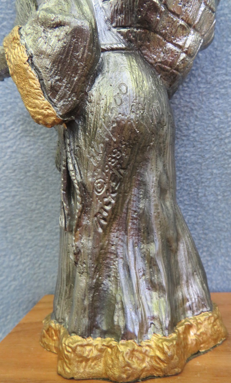 Michael Ricker Pewter w Gold Accents Christmas Figurine Medieval Santa ...