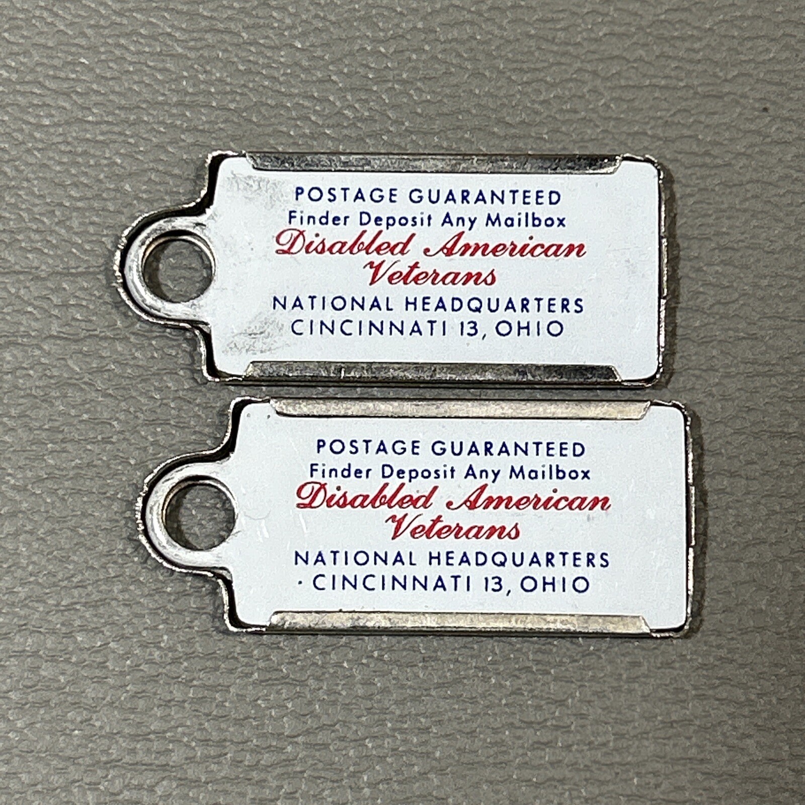 2x Vintage 1958 Colorado Skier Mini DAV Tag Keychain Car License Plate ...