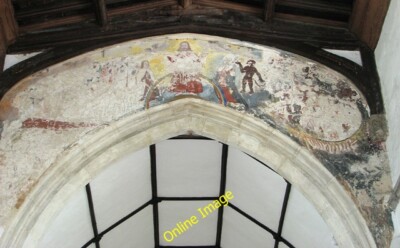 Photo 6x4 All Saints church in Chelsworth Medieval Doom painting above ...