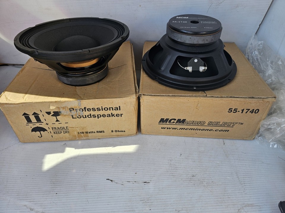 Pair of MCM Audio Select 55-1740 Speaker 8 Ohm, RMS 150W 10" Black ...