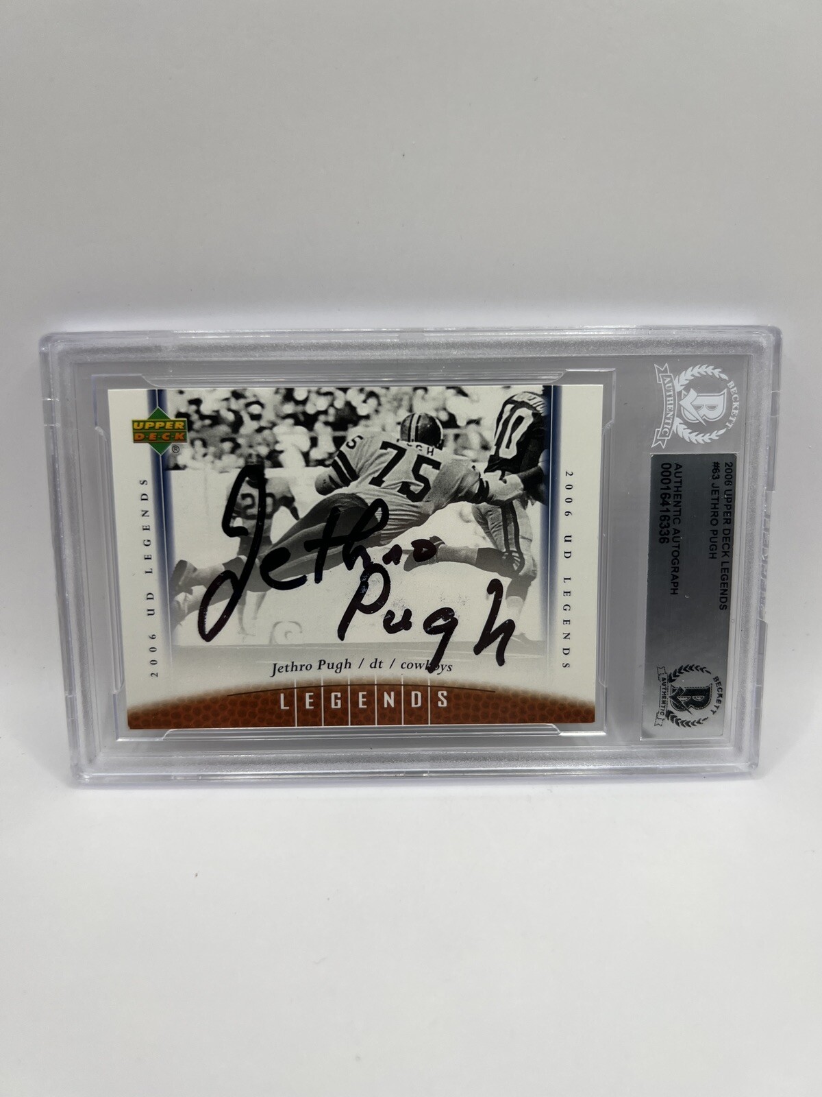 Jethro Pugh Signed 2006 Upper Deck Legends #63 Card Beckett Auto | eBay