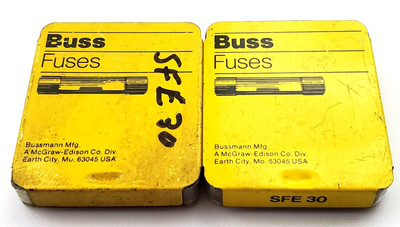 Lot of 8 Bussmann SFE30 Glass Automotive Fuses 30 Amp 32 Volt 1/4" x 1 ...