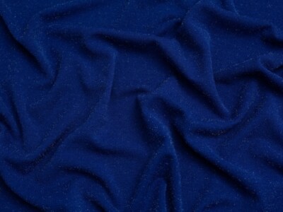 Minerva Core Range Lurex Scuba Crepe Stretch Knit Fabric Royal Blue ...