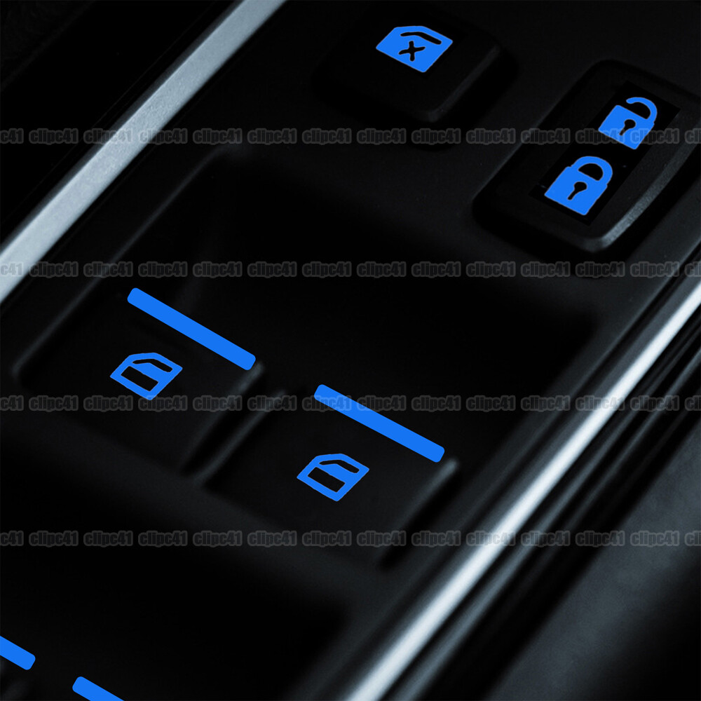 Universal Blue Luminous Car Interior Window Door Switch Sticker Car ...