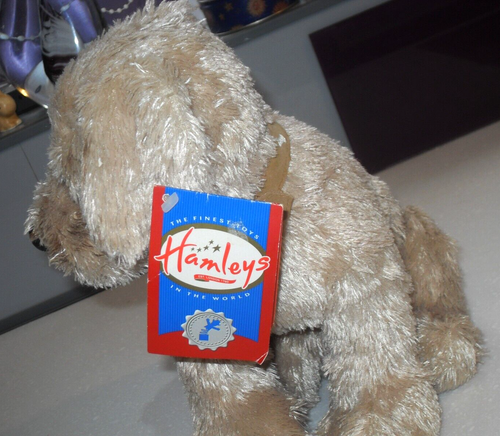 GORGEOUS Hamleys Golden Labrador Retriever Sitting Dog Puppy Soft Plush ...