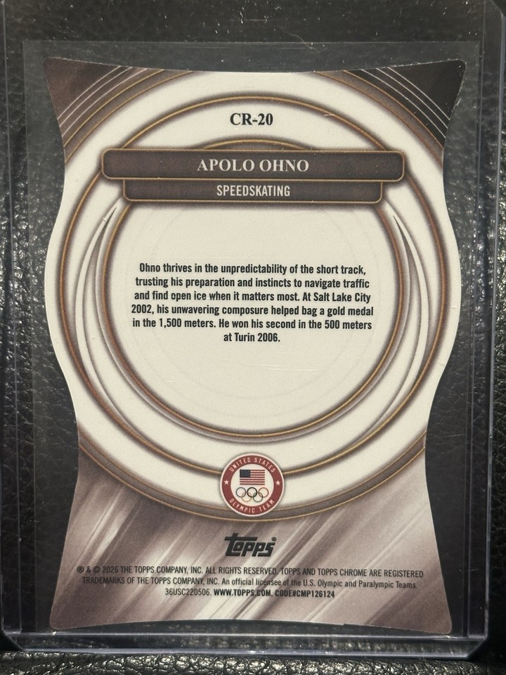 Apolo Ohno 2026 Topps Chrome US Winter Olympics Chasing the Rings SSP ...