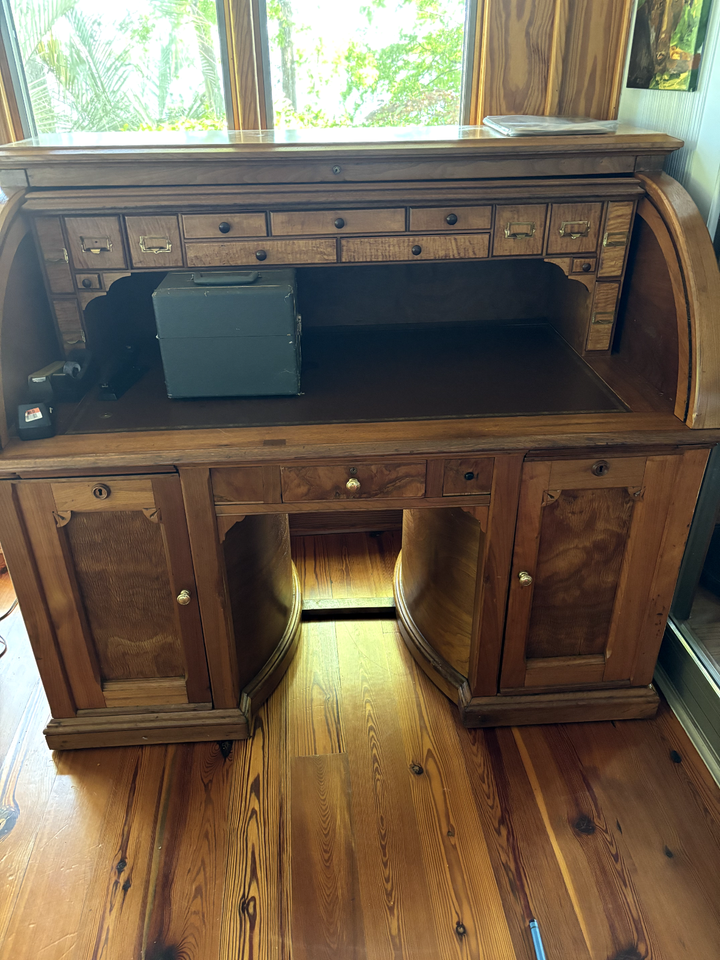 WOOTON DOUBLE ROTARY WALNUT DESK | eBay
