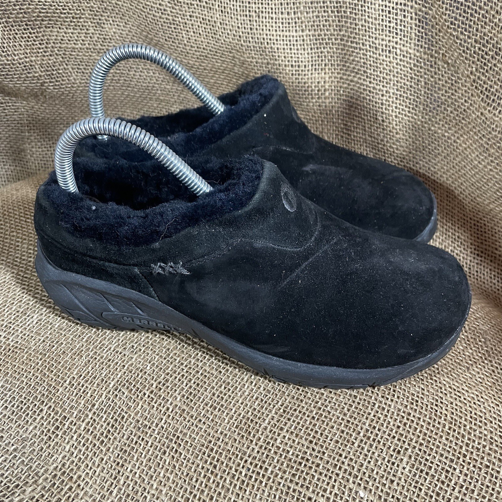 Merrell Women's Primo Chill Slide Shoes Sz 6.5 Clogs Suede Black Slip ...
