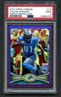 2012 Topps Chrome Purple Refractor /499 CALVIN JOHNSON #115 PSA 9 MINT ...