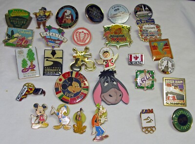 Lot of 29 Collectible Disney Pins, And Other Vintage Pins, Super Bowl ...