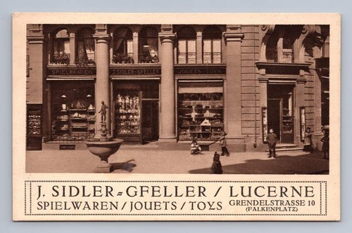 J Sidler-Gfeller Toy Store Advertising Antique LUCERNE Switzerland ...