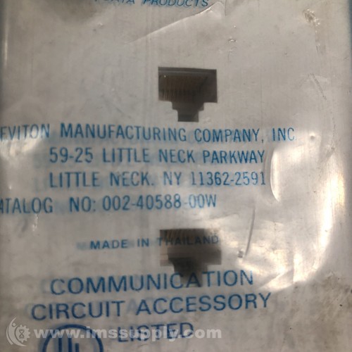 Leviton 40588-00W 8/8 Duplex Wall Jack Midway Plate FNFP | eBay