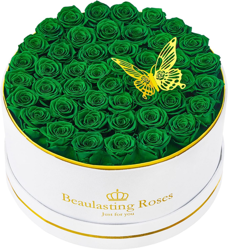 Beaulasting Preserved Roses in Suede Box 47 Piece Forever Flowers ...