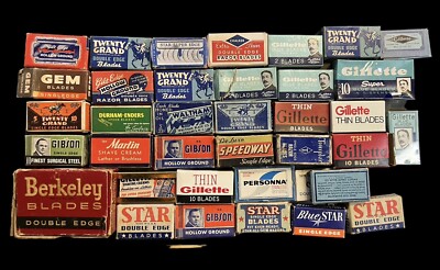 Vtg Lot 36 Razor Blade Packs Multiple Brands Some Sealed Berkeley ...