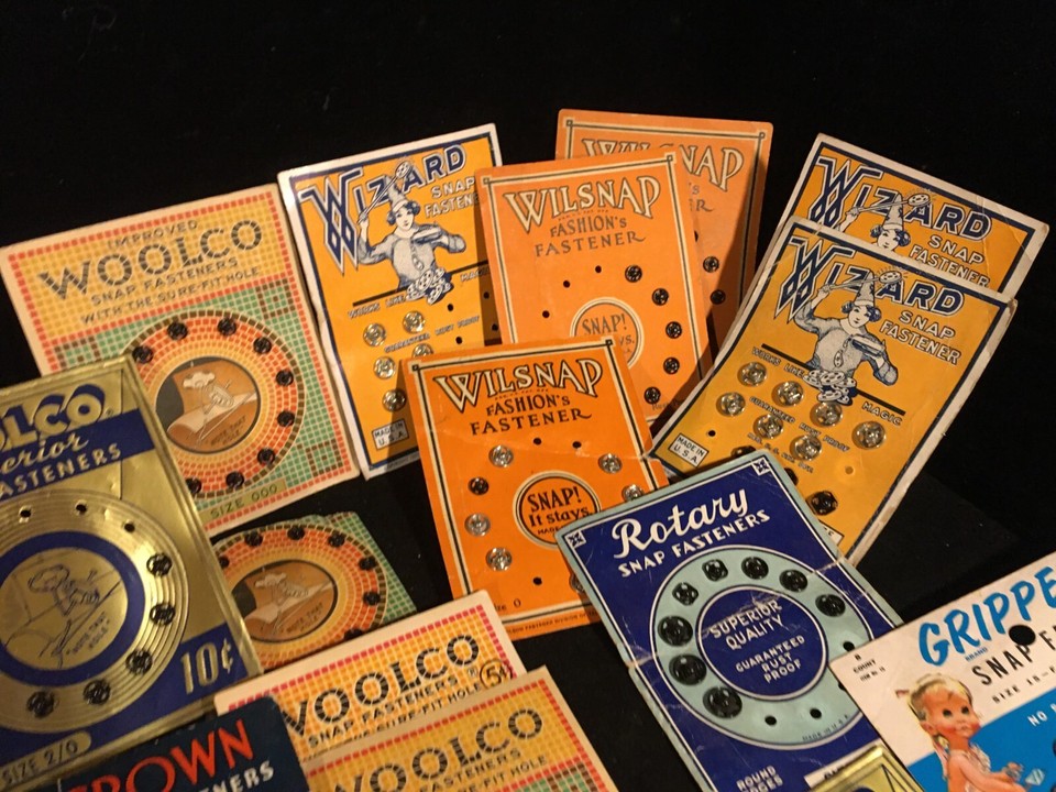 Lot of Vintage Snap Fasteners 31Cards Woolco Wizard Wilsnap De Long | eBay